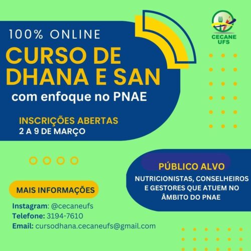O CECANE/UFS promove curso EAD sobre “Segurança Alimentar e Nutricional ...